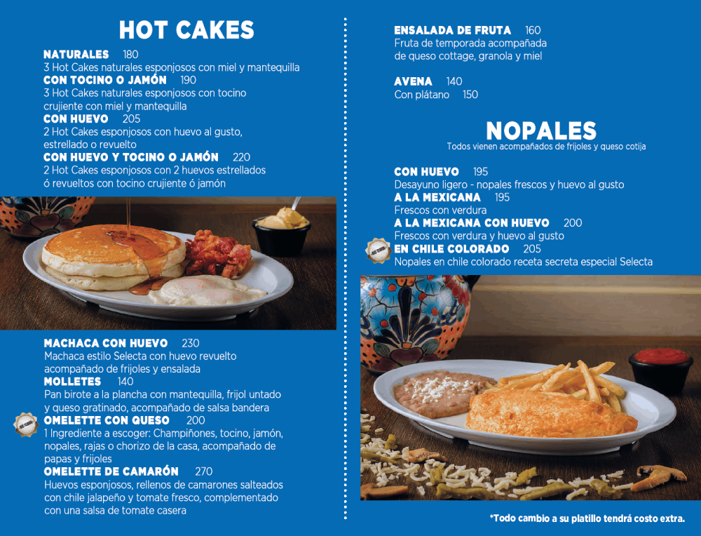 MENU – Cenaduría Selecta – Restaurante Buffet de Comida Mexicana en ...
